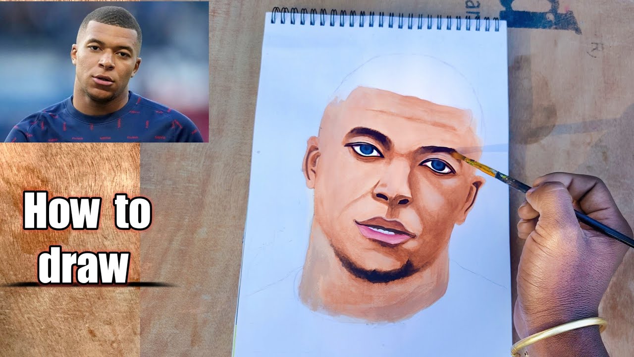 Kylian Mbappé portrait drawing || how to draw #KylianMbappé #drawing # ...
