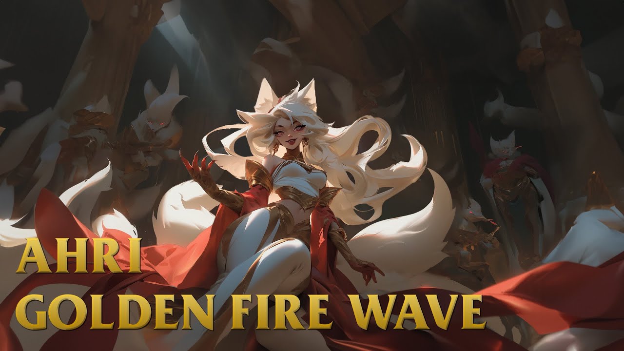 Ahri Golden Fire Wave - HD Animated Splash Art | HD Animated Wallpaper ...