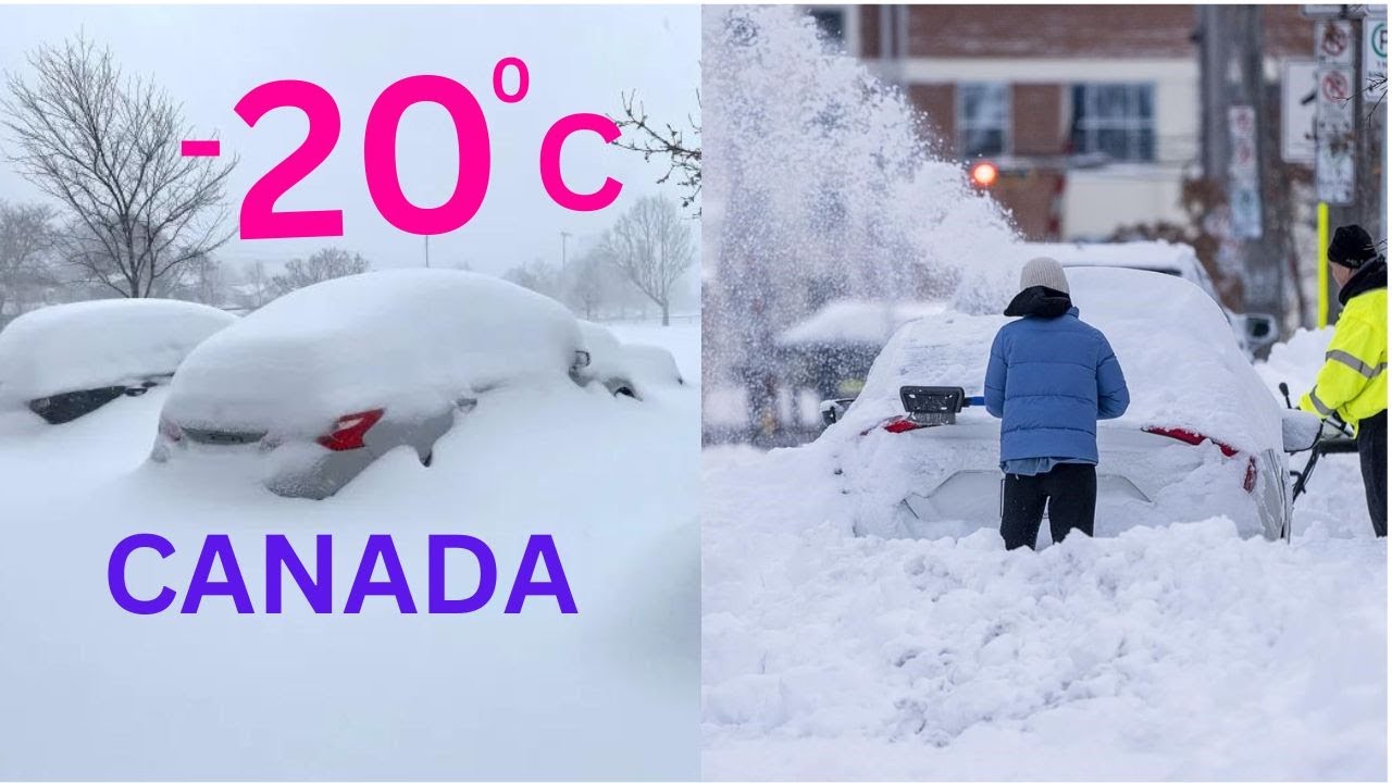 HEAVY SNOW FALL. ALBERTA, CANADA. CANADA IS FREEZING. rain, cancelled ...