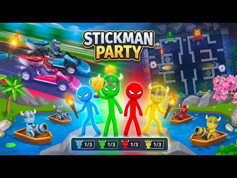 Stickman Party: Pro Gameplay vs 3 Hardest Bots [No Commentary] 🏆