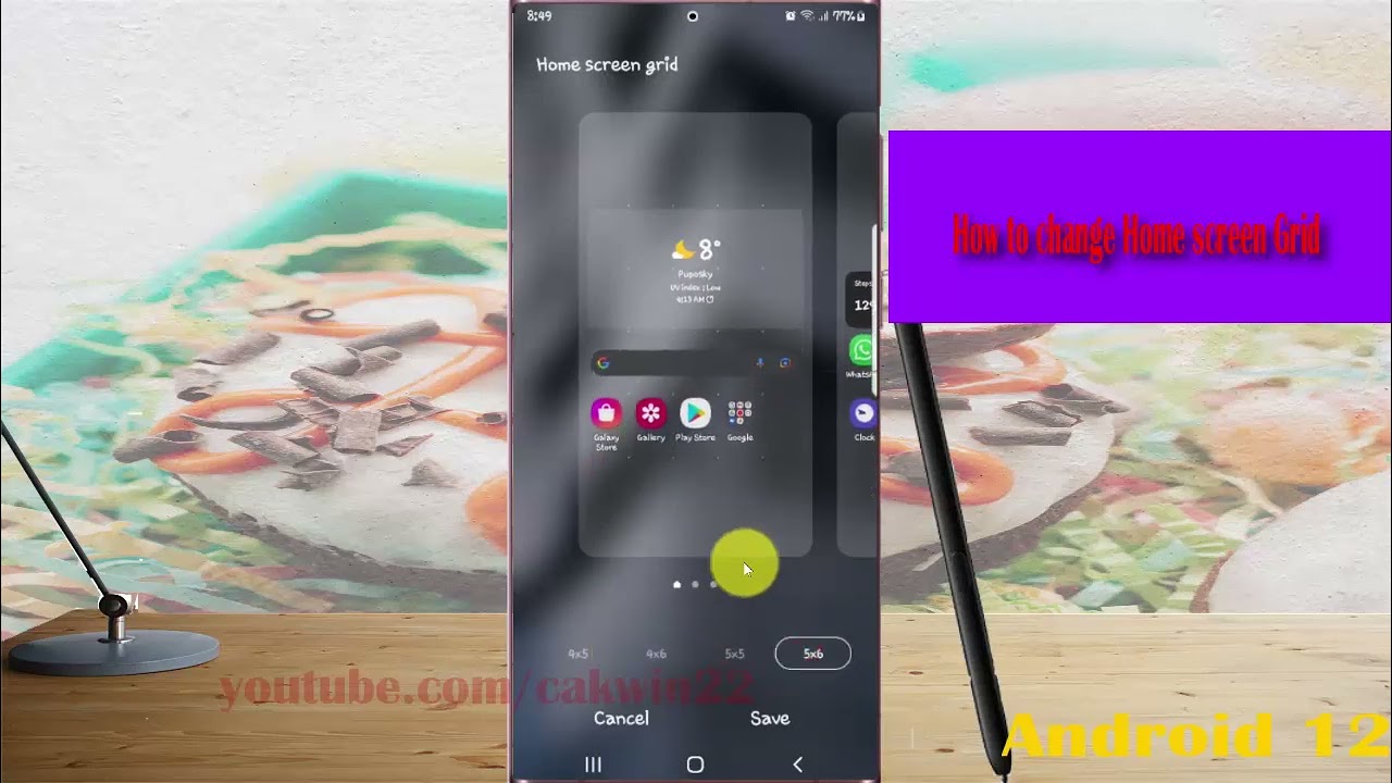 Samsung Galaxy S22 Ultra : How to change Home screen Grid - YouTube