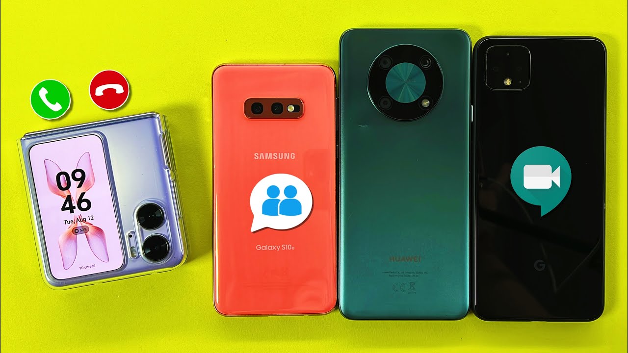 OPPO Find Flip Calling On Samsung S10e, Huawei Y90, Google Pixel 4XL ...
