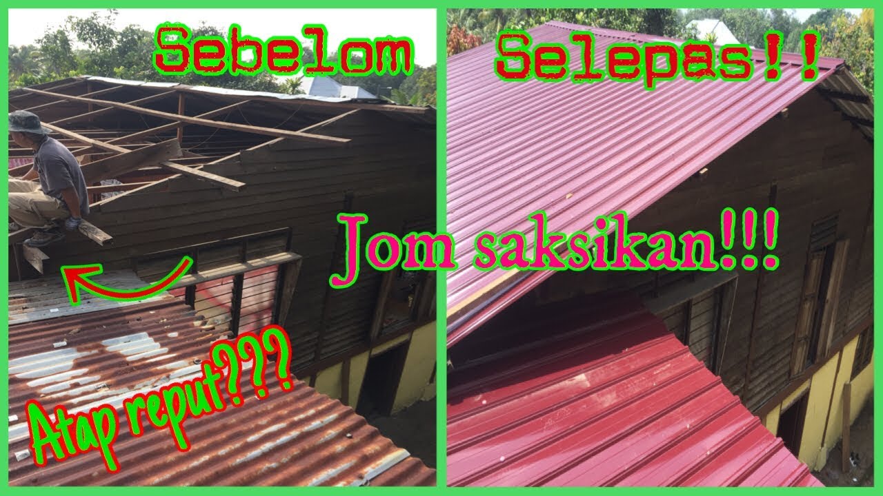 Tukar atap zink metel deck kuantan - YouTube