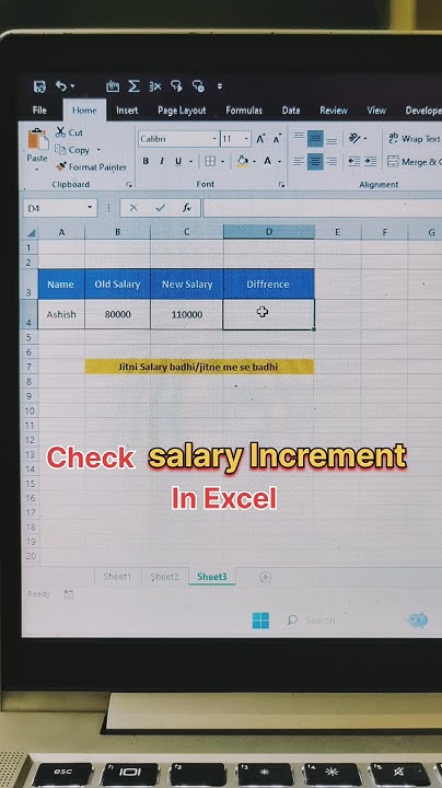 Salary Increment In Excel Excel Exceltips Exceltricks Exceltutorial Shorts Ytshorts Youtube