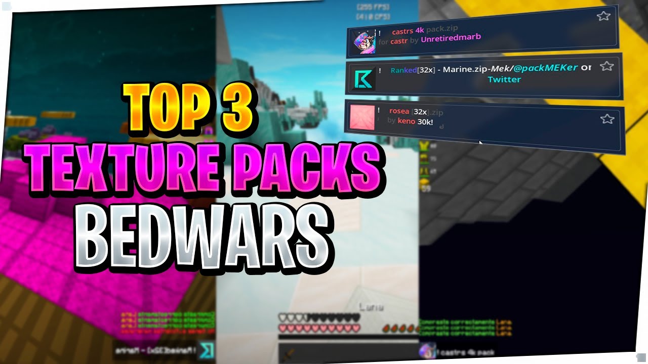 EL MEJOR TOP 3 TEXTURE PACKS para BEDWARS 32x Minecraft PVP - YouTube