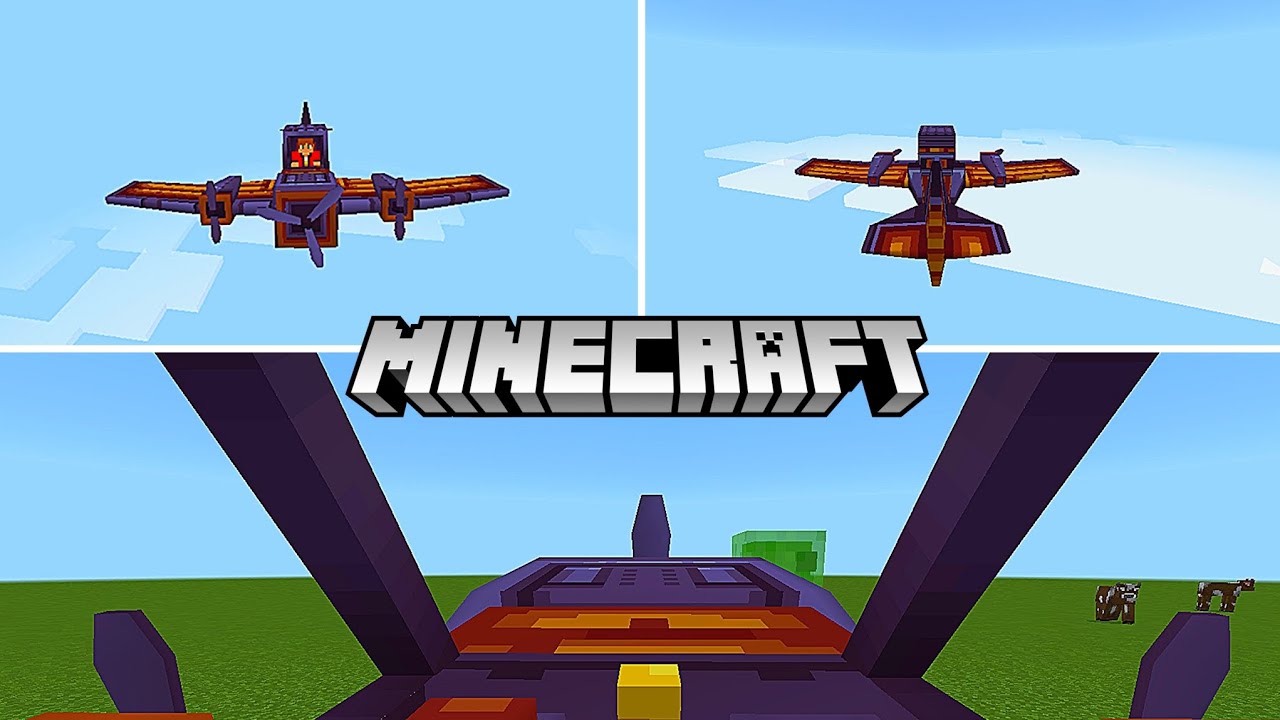 Incrível AVIÃO no Minecraft PE 1.21+ | Bedrock addon - YouTube