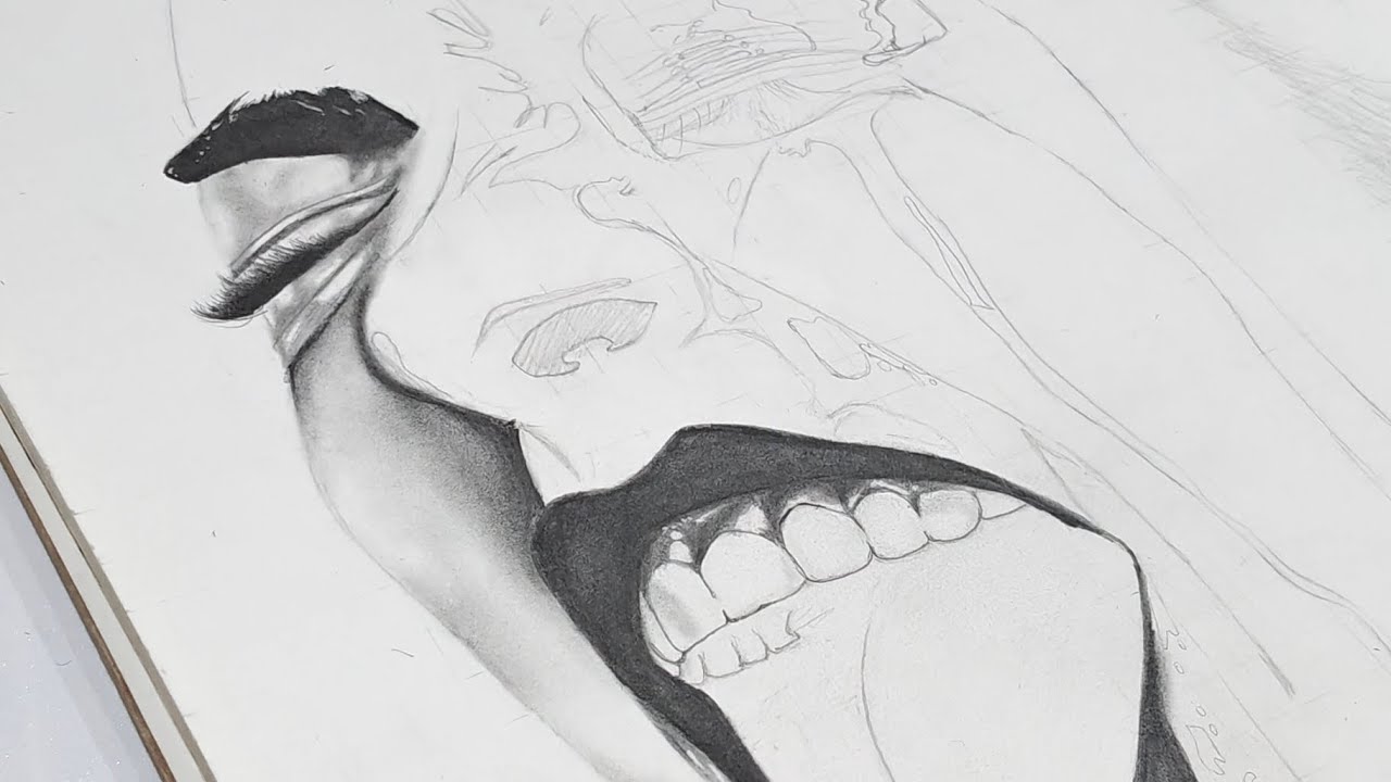 #Screaming Hyper realistic Girl sketch #portrait#pencil shading ...