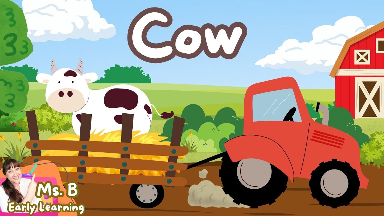 Toddler Learning | Tractor Farm Animals 🚜🐄🐑 | Learn Animal Names ...