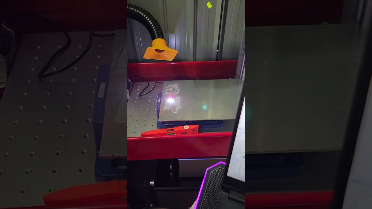 fiber laser test on aluminum - YouTube