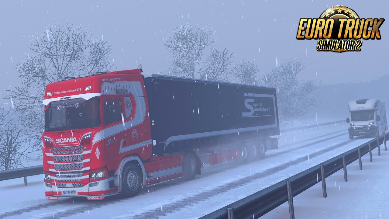 ETS2 - Another snowy delivery thru Norway | Frosty Winter Mod | Zeemods ...