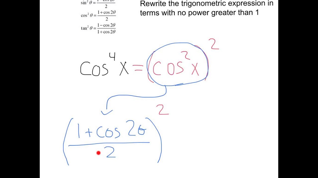 Power Reducing Identities - YouTube