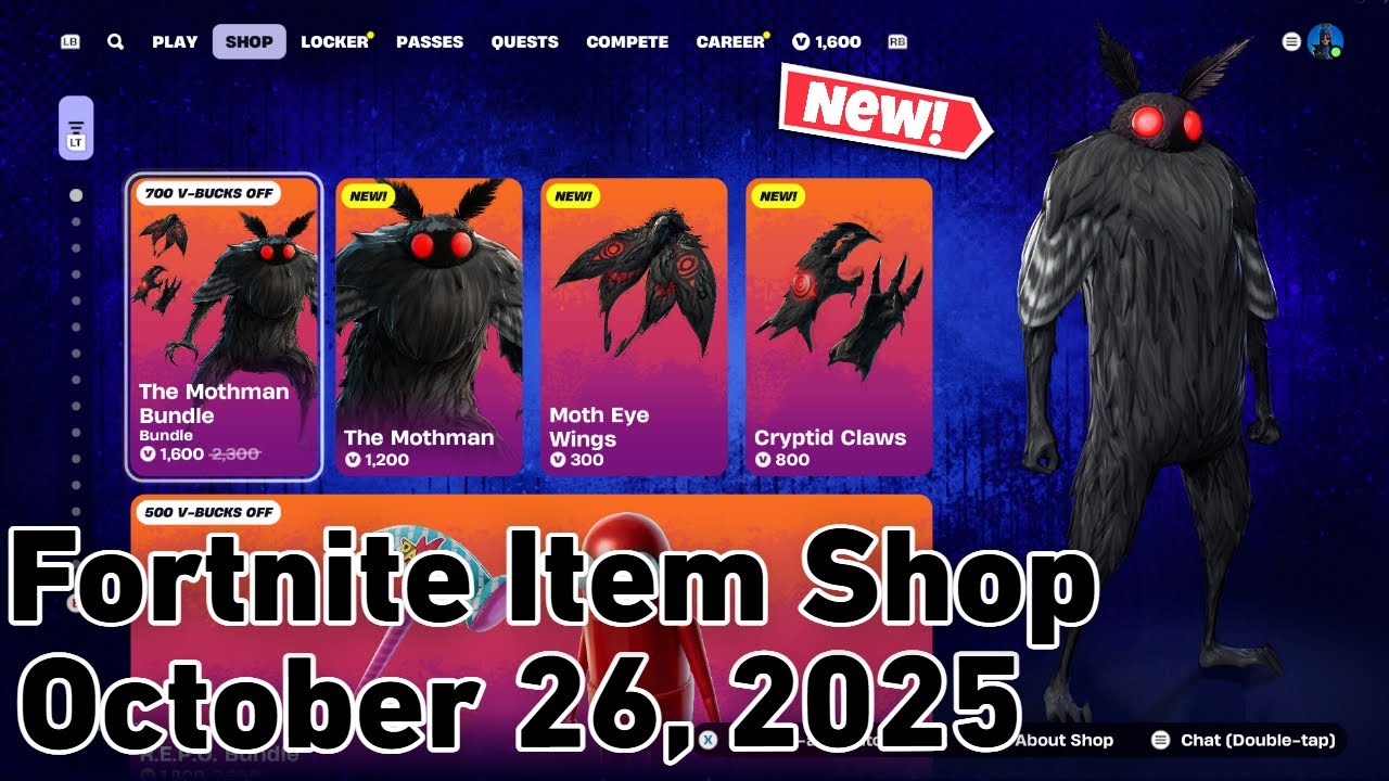 *NEW* MOTHMAN COLLAB SKIN! Fortnite Item Shop - YouTube