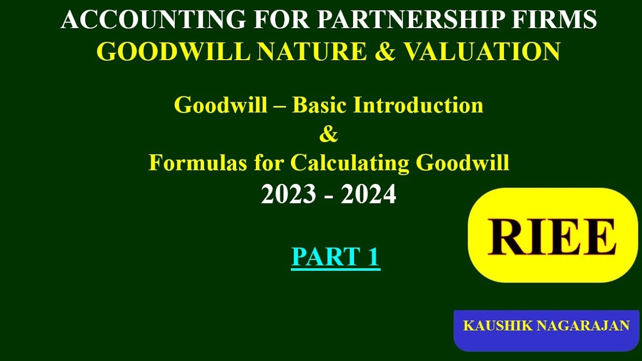 Goodwill Basic Introduction PART1 - YouTube