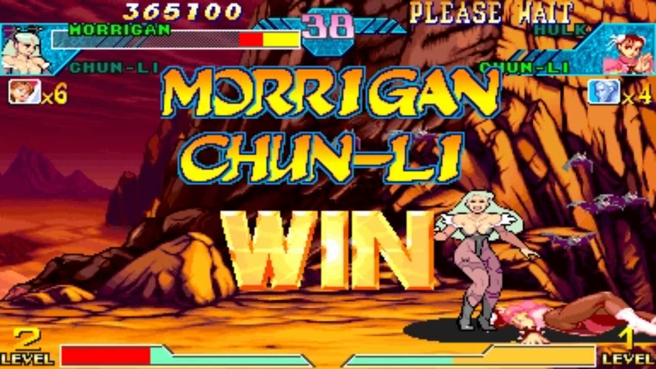 Marvel vs. Capcom: Morrigan Aensland/Chun-Li Arcade Playthrough [Arcade ...