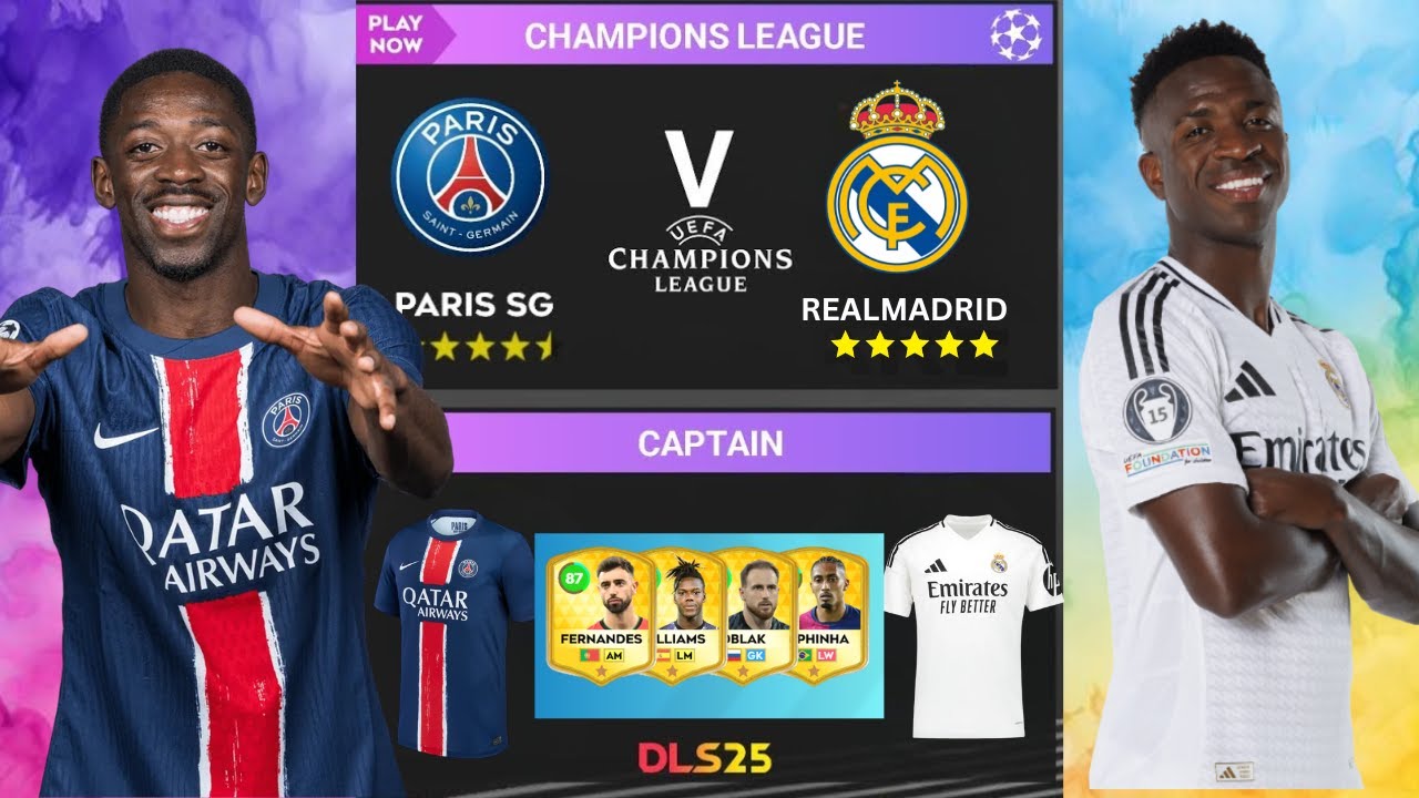 DLS 25 | Real Madrid Vs PSG | UCL | Dream League Soccer HD Gameplay New ...