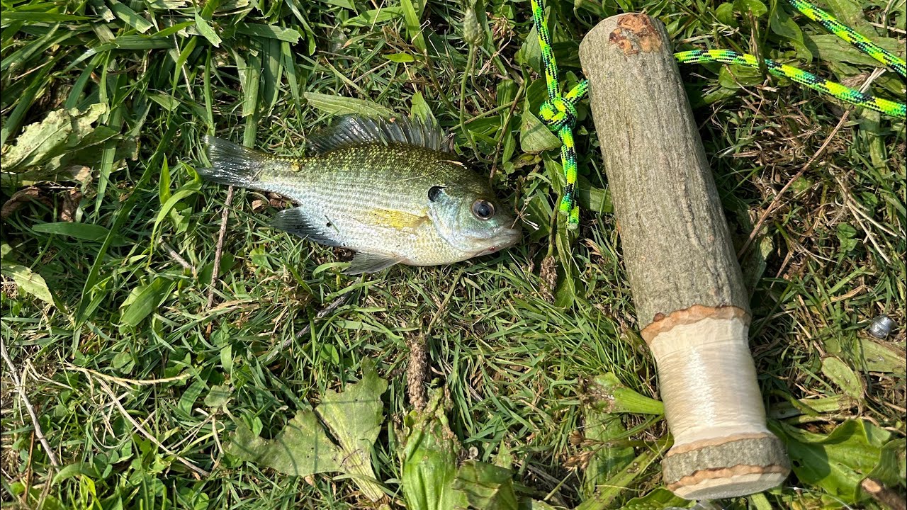 Lets Carve a Hobo Hand Line and catch a fish - YouTube