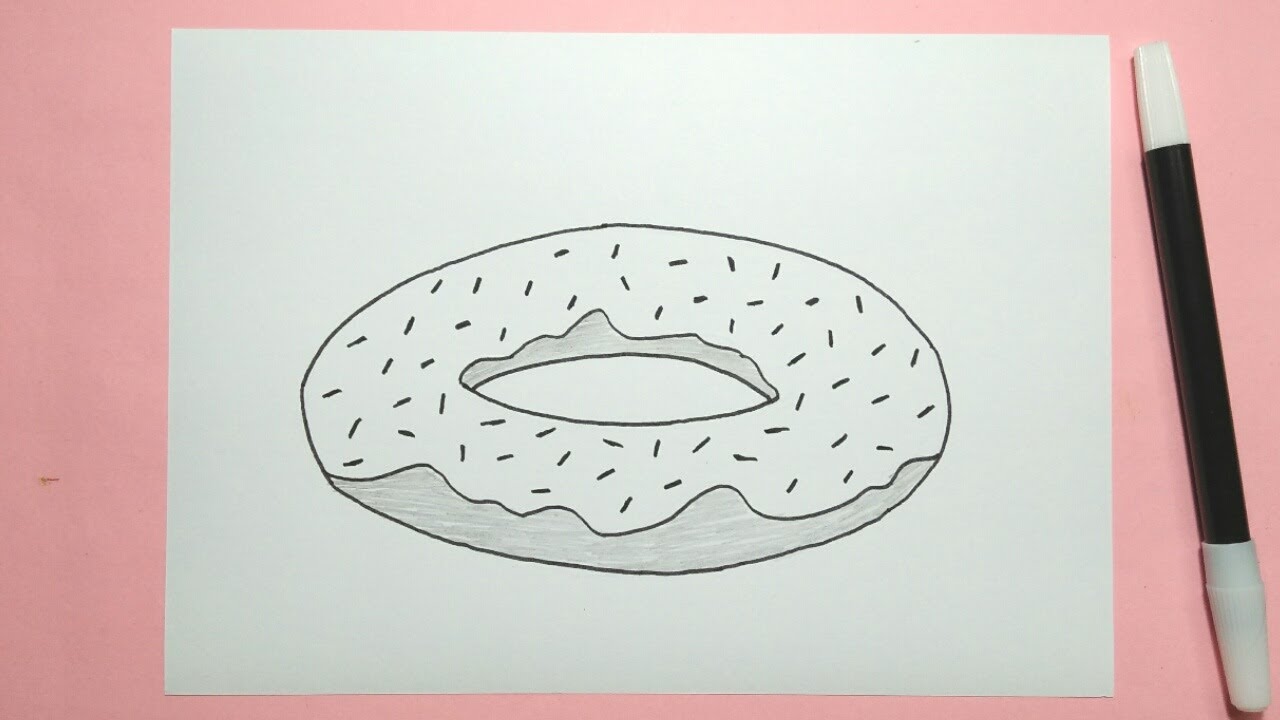 Cara Menggambar Donat - How To Draw Donut - YouTube