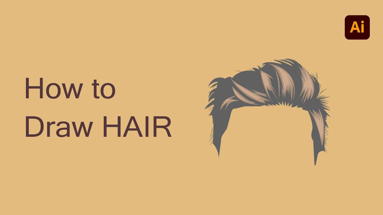 How to Draw a vector hair for beginners - illustrator tutorial - YouTube