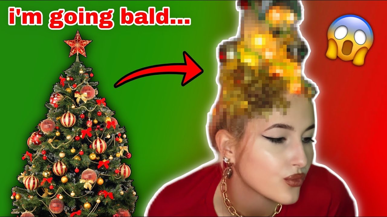 Manically Turning My Hair Into a Christmas Tree - YouTube