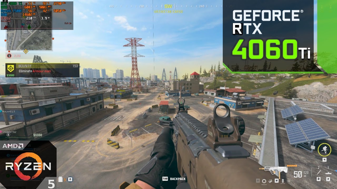 Call of Duty : Warzone : RTX 4060 Ti + Ryzen 7500F : 1080p Low Settings ...