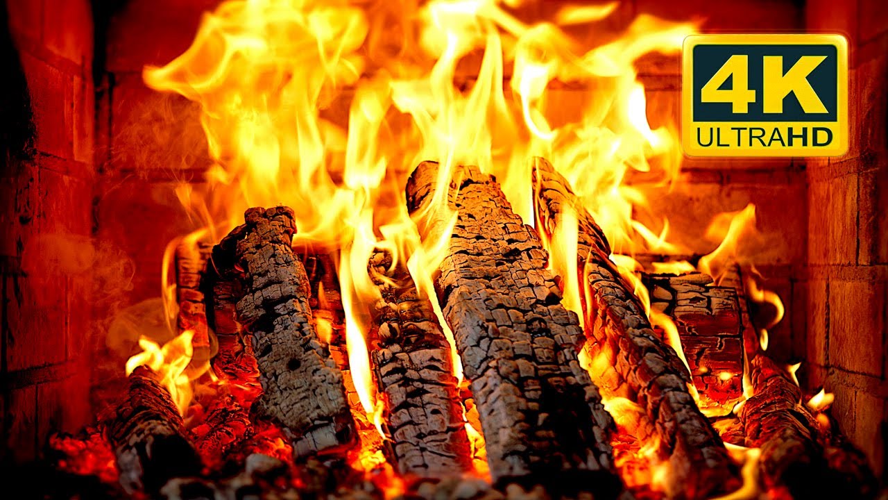 🔥 FIREPLACE Ultra HD 4K. Fireplace with Crackling Fire Sounds ...