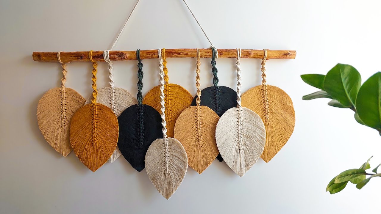 Macrame Leaf Wall Hanging Tutorial | How To Make Macrame Leaf - YouTube