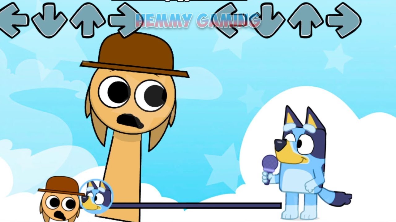 FNF Sprunki All Phases vs Bluey Full Episodes Sings Bluey Pony Girl ...