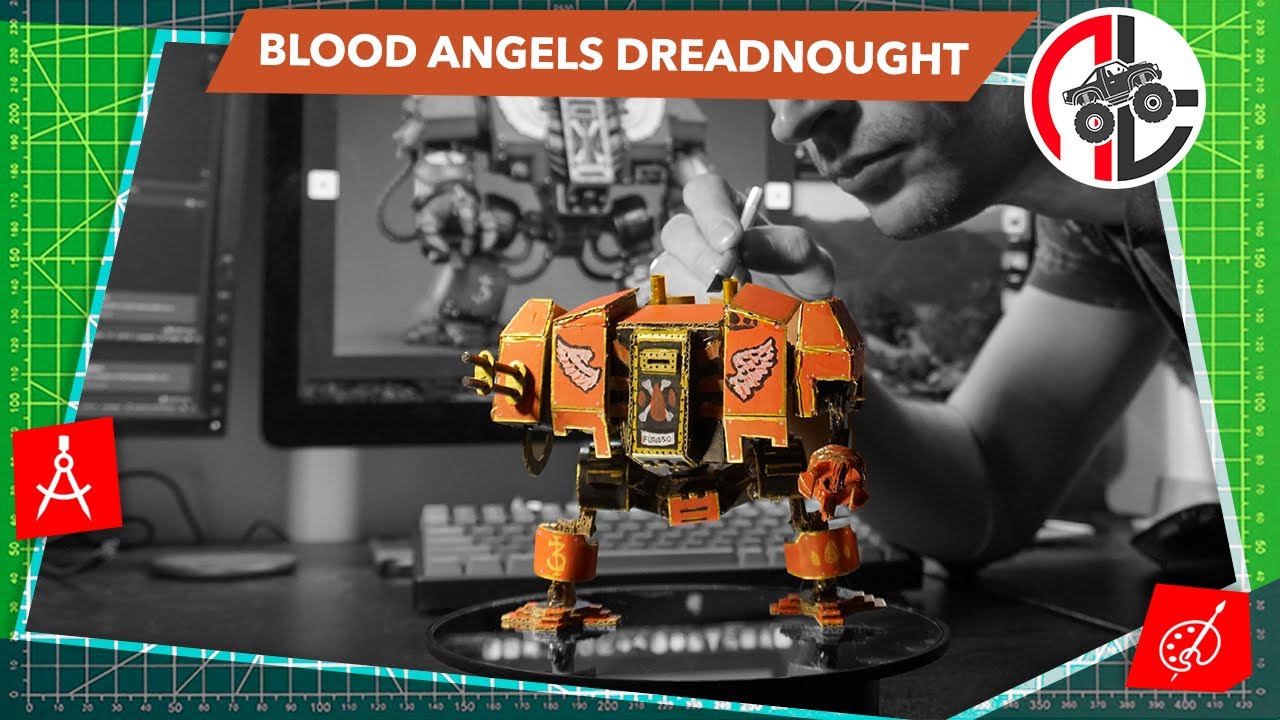 [Craft] Impressive Warhammer 40k Blood Angels Dreadnought Cardboard ...
