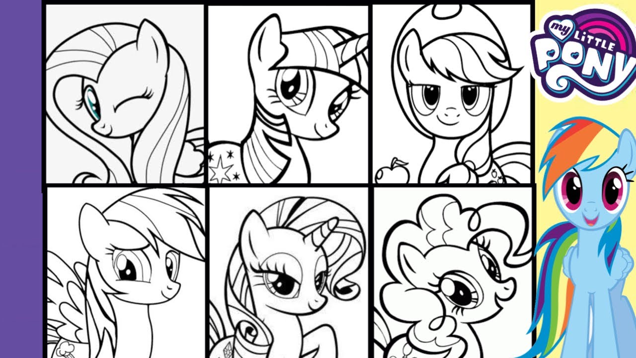 Mewarnai Kuda Poni Colouring My Little Pony Mane 6 Collage Coloring ...