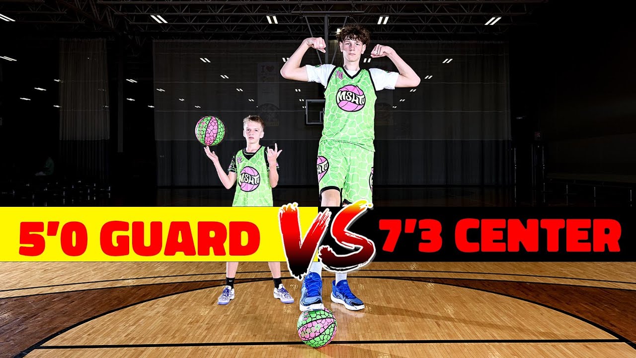 5'0 GUARD vs 7'3 13 YEAR OLD - Jeremy Gohier vs Tyson Butcher and ...