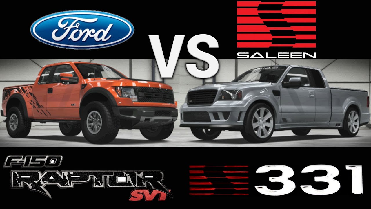 2011 Ford F-150 SVT Raptor Vs 2008 Saleen S331 Supercab / 3 Rounds Drag ...