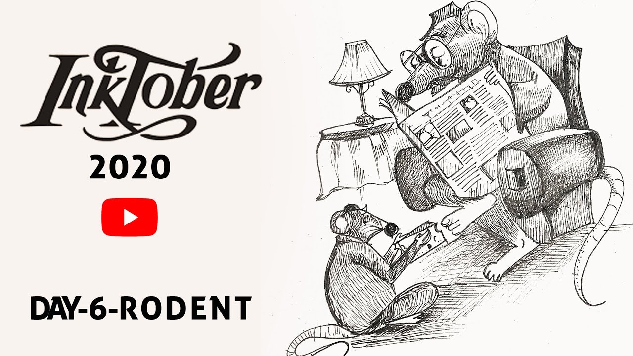 INKTOBER 2020 // day 6: RODENT // Ink drawing Tutorial - YouTube
