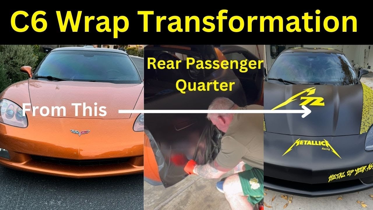 C6 Corvette Wrap Transformation...Rear Passenger Quarter - YouTube