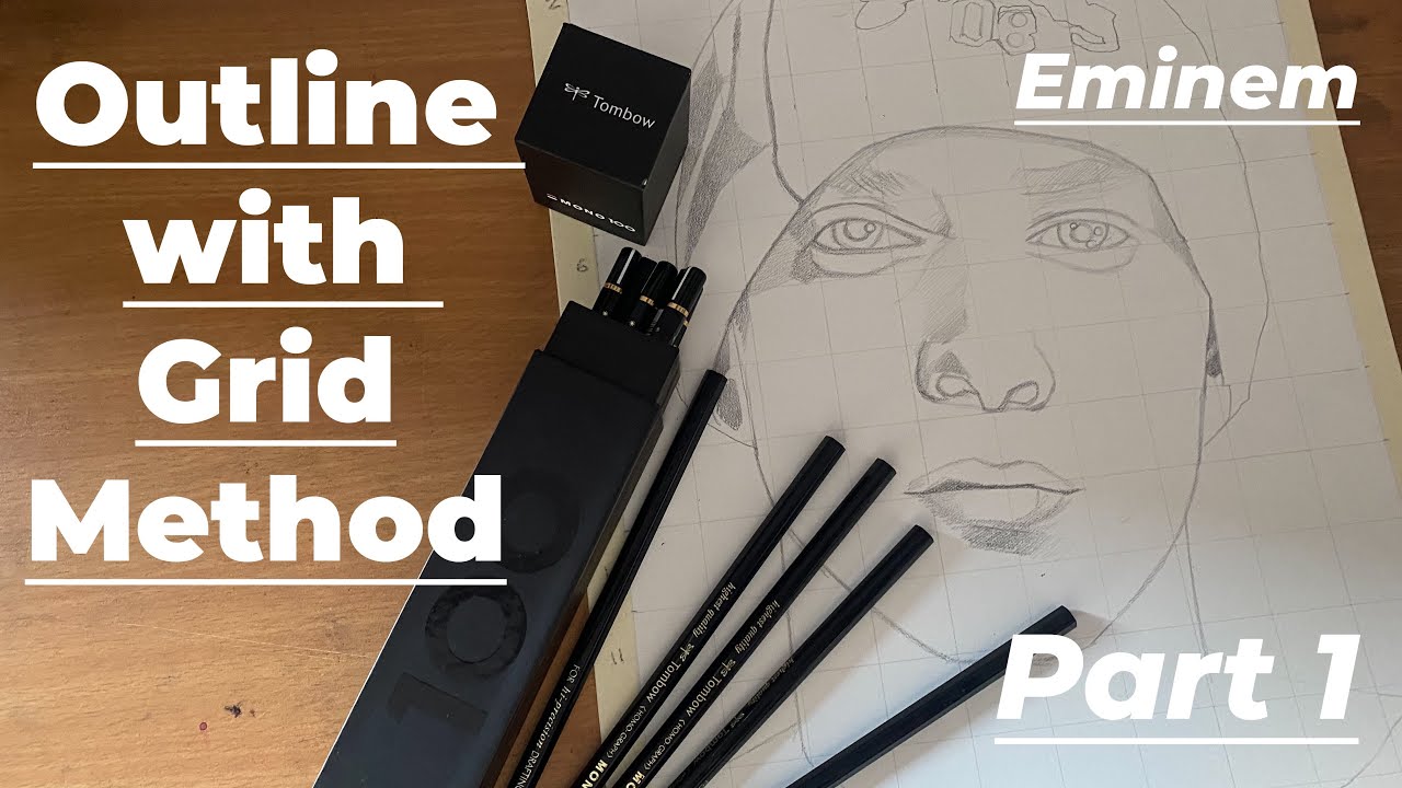 Face Outline with Grid Method | Eminem Drawing | @Artist-Deepkaran ...