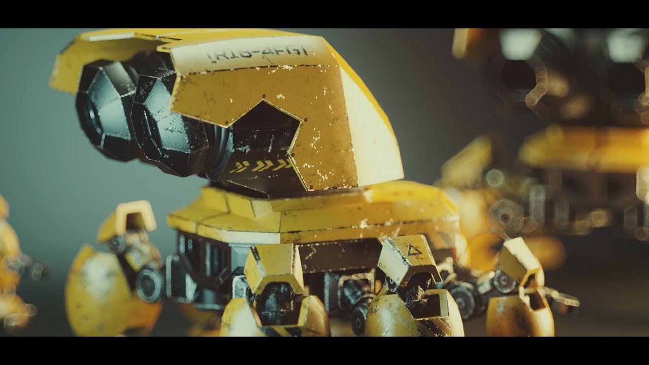 Cinema 4D/Substance Painter/ Octane render robot preview - YouTube