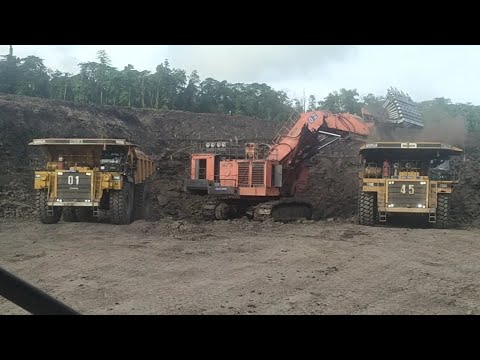 Tambang Story Big Digger Excavator Hitachi 3600 loading Hd 785/789 ...