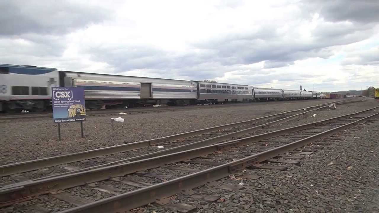 Amtrak Train 449 West Thru West Springfield - YouTube