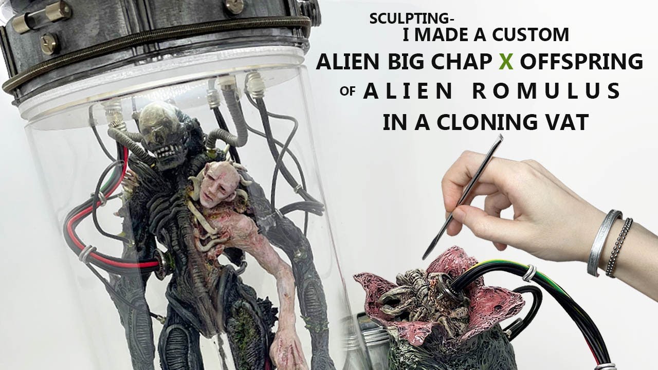 Sculpting- I made a custom alien big chap x offspring of alien romulus ...