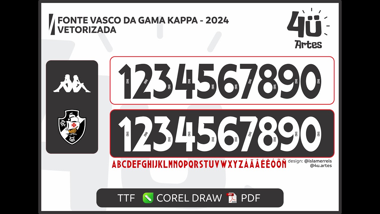 CR Vasco da Gama Font Kappa 2024 football Font by 4uArtes Download ttf ...