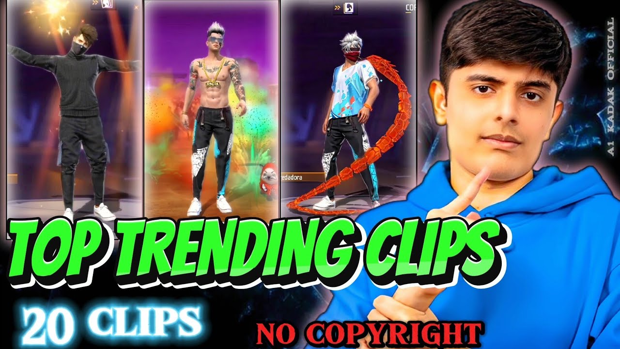 TOP 20 FREE FIRE CLIPS || FF EMOT CLIP PACK 🤫 DOWNLOAD #freefire #xml # ...