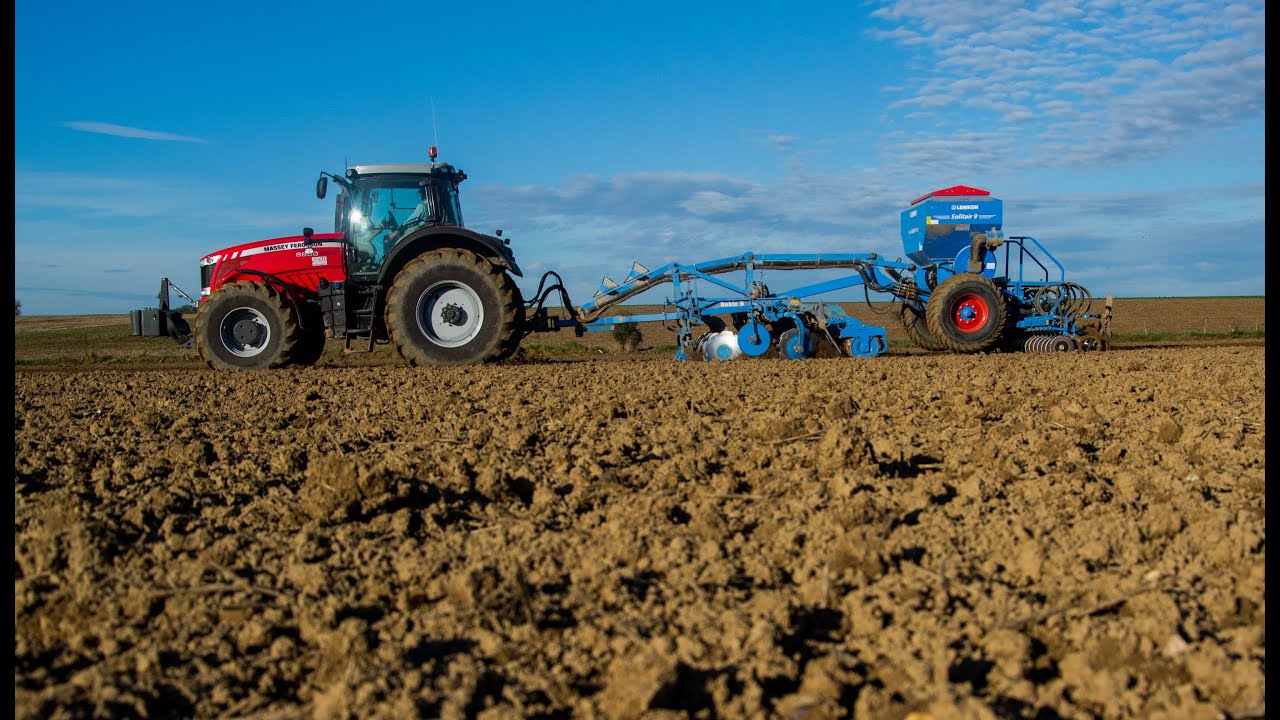 Semis de blé 2014 en Normandie avec un Massey 8660 + Lemken solitaire 9 ...
