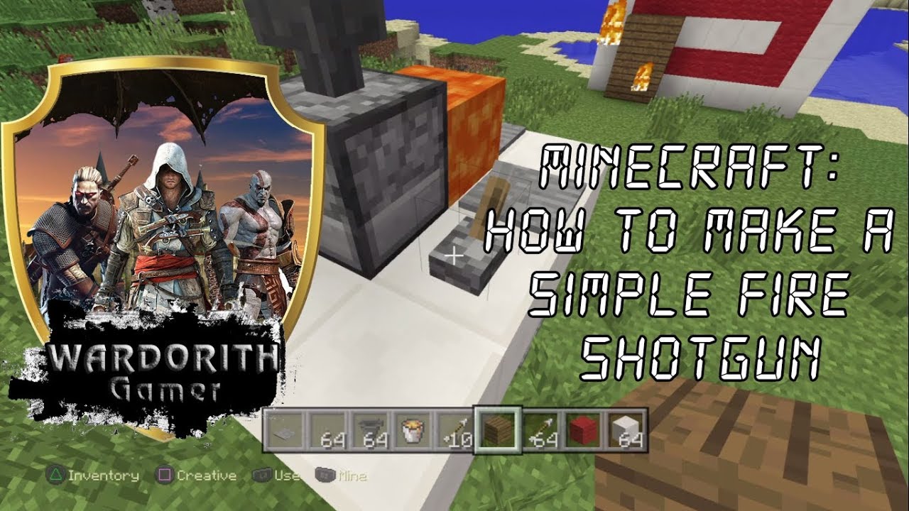 Minecraft : How to Make A simple fire Shotgun - YouTube