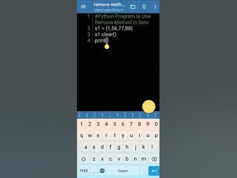 How to Use Remove method in Python in Sets #shorts #viral #programming #python3 #python Python ...