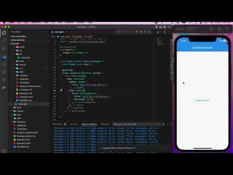 Outlined Button in Flutter using VS Code. - YouTube