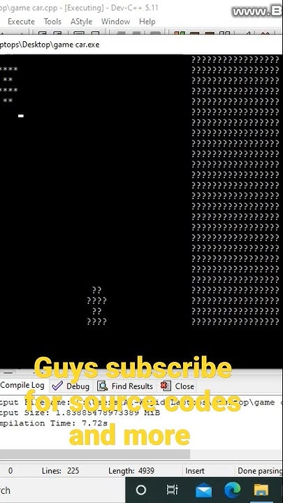 car game in c++ subscribe for source code and more informative videos🤩🤩 ...