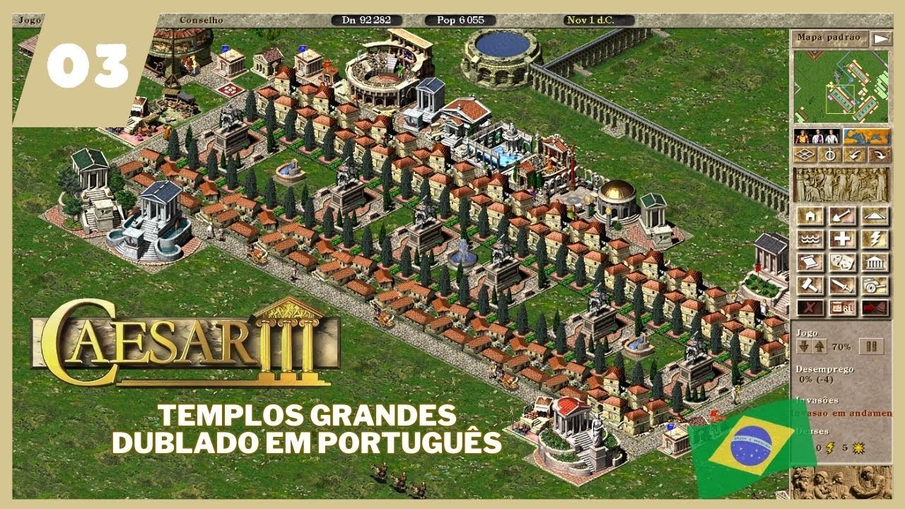 Caesar 3 |AUGUSTUS| Templos Grandes para os Deuses - PT-BR - 03 - YouTube