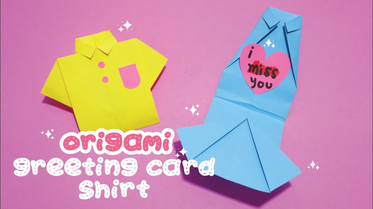 How to make Origami Greeting Card Shirt Step by Step Easy Instructions ...