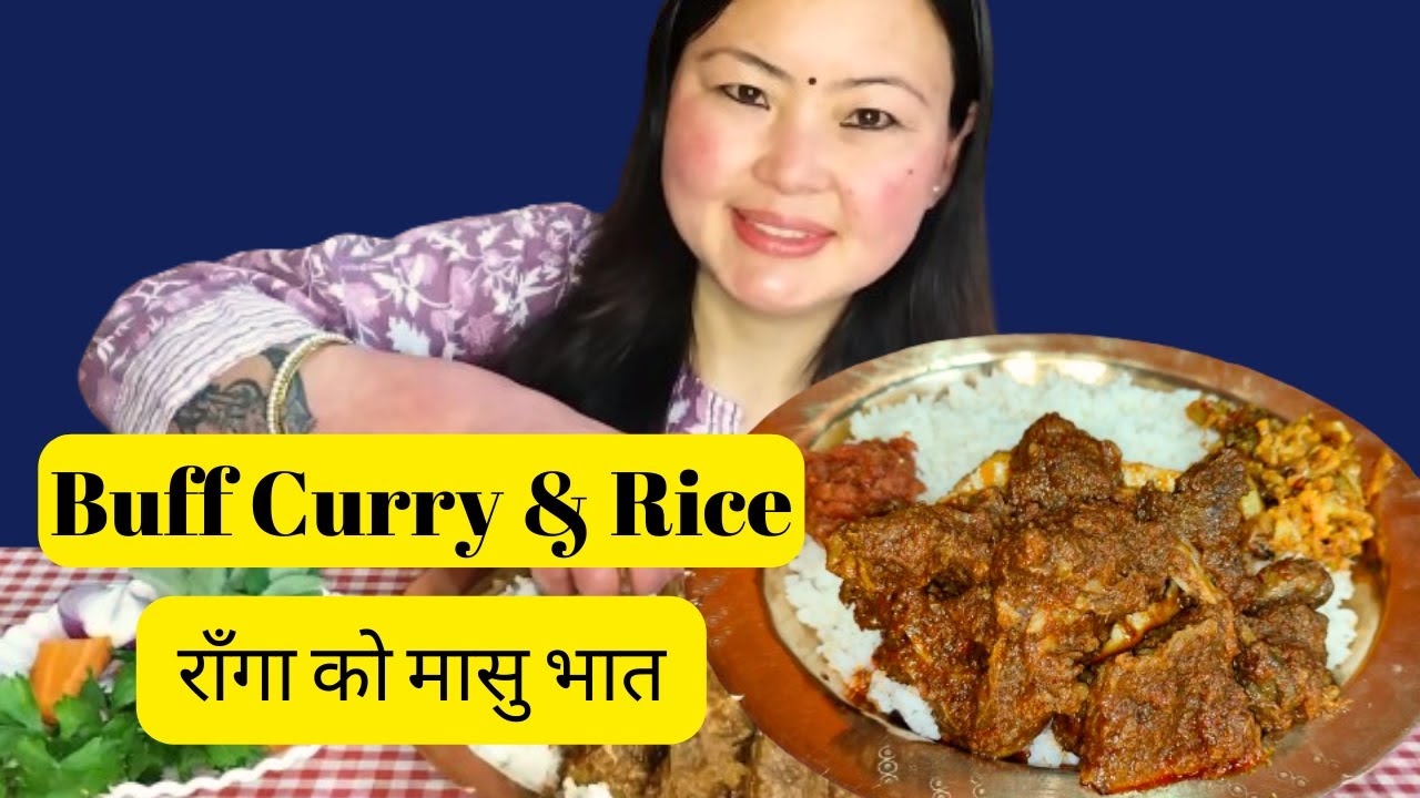 Raga ko Masu Bhat 🤤||Nepali Food Mukbang||Buff Meat and Rice||# ...
