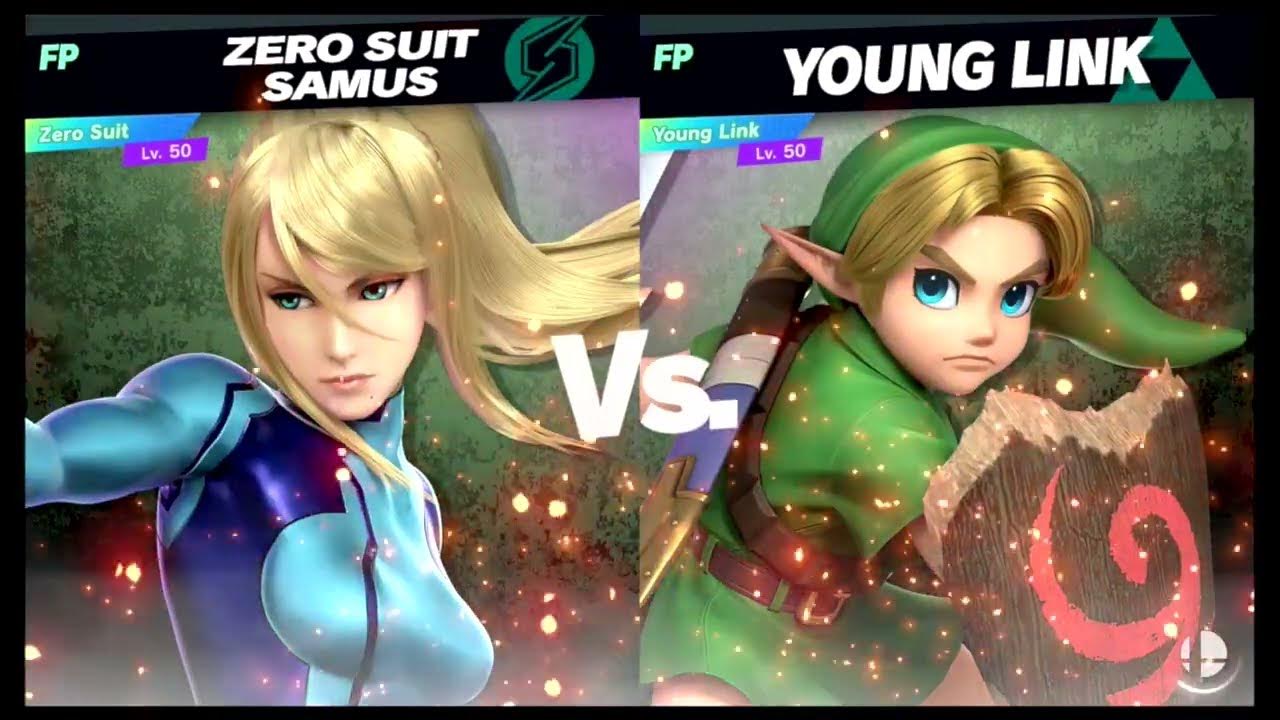 Super Smash Bros Ultimate Amiibo Fights – Zero Suit Samus vs the World #22 Samus vs Young Link ...