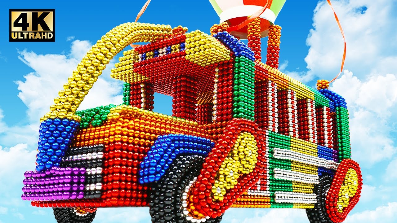 DIY - How To Make Fortnite Battle Bus From Magnetic Balls (Satisfying ...